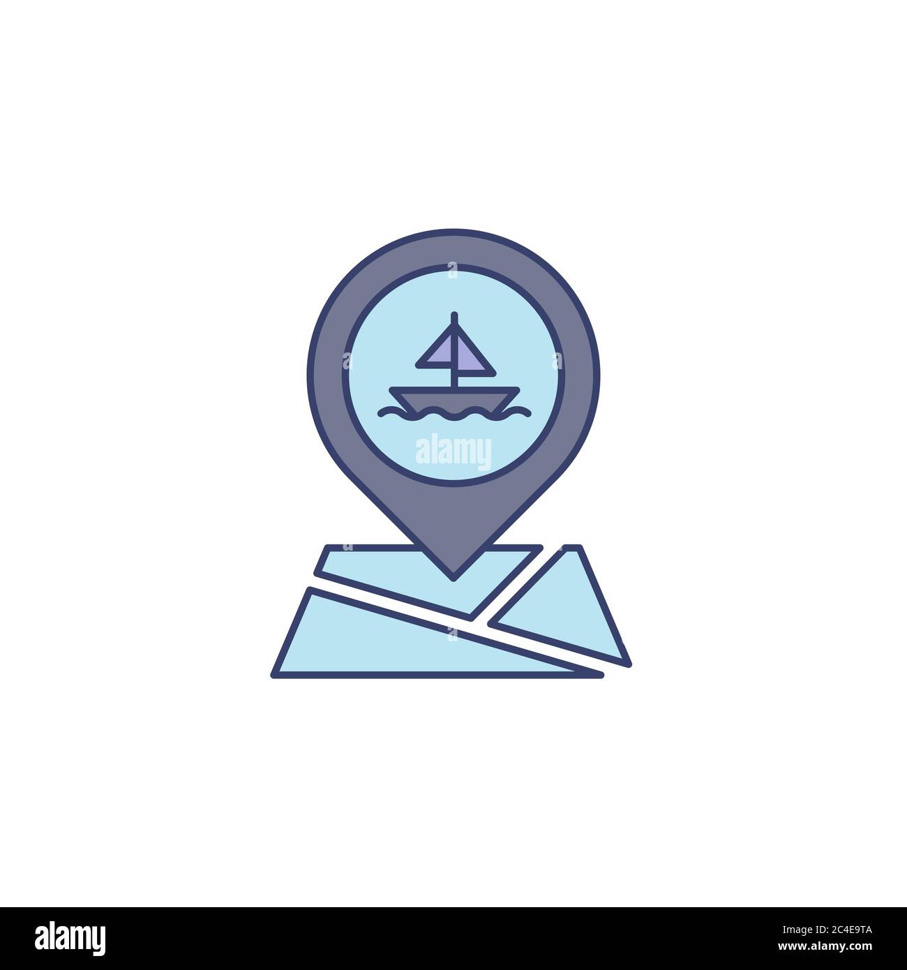 Port location pin vector icon symbol map isolated on white background ...