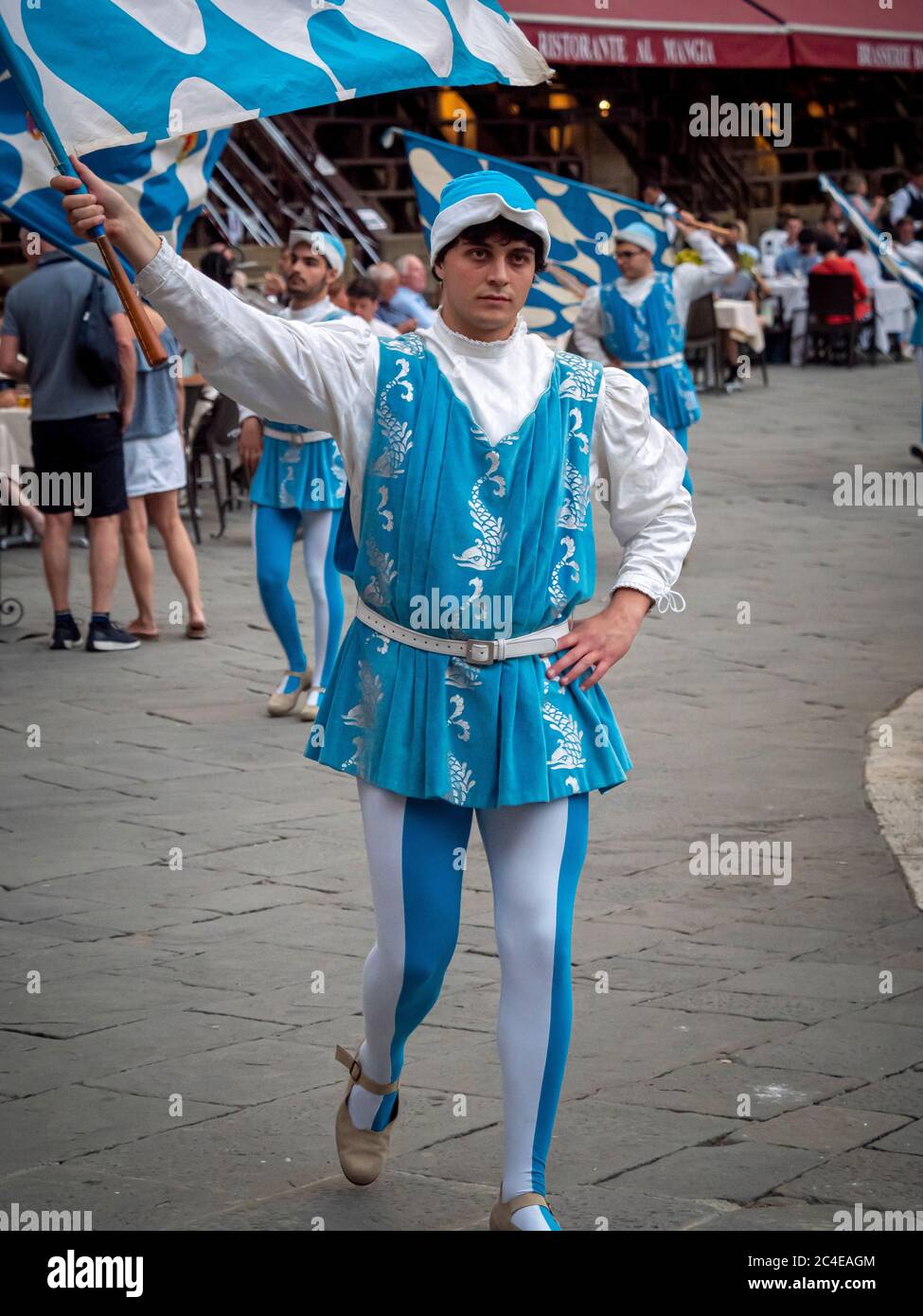 Procession of the Onda Contrada. Contrada capitana. Siena. Italy Stock ...