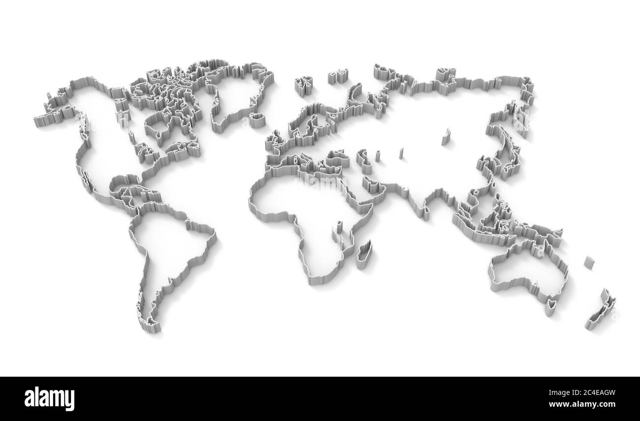 3D render image of world map Stock Photo - Alamy
