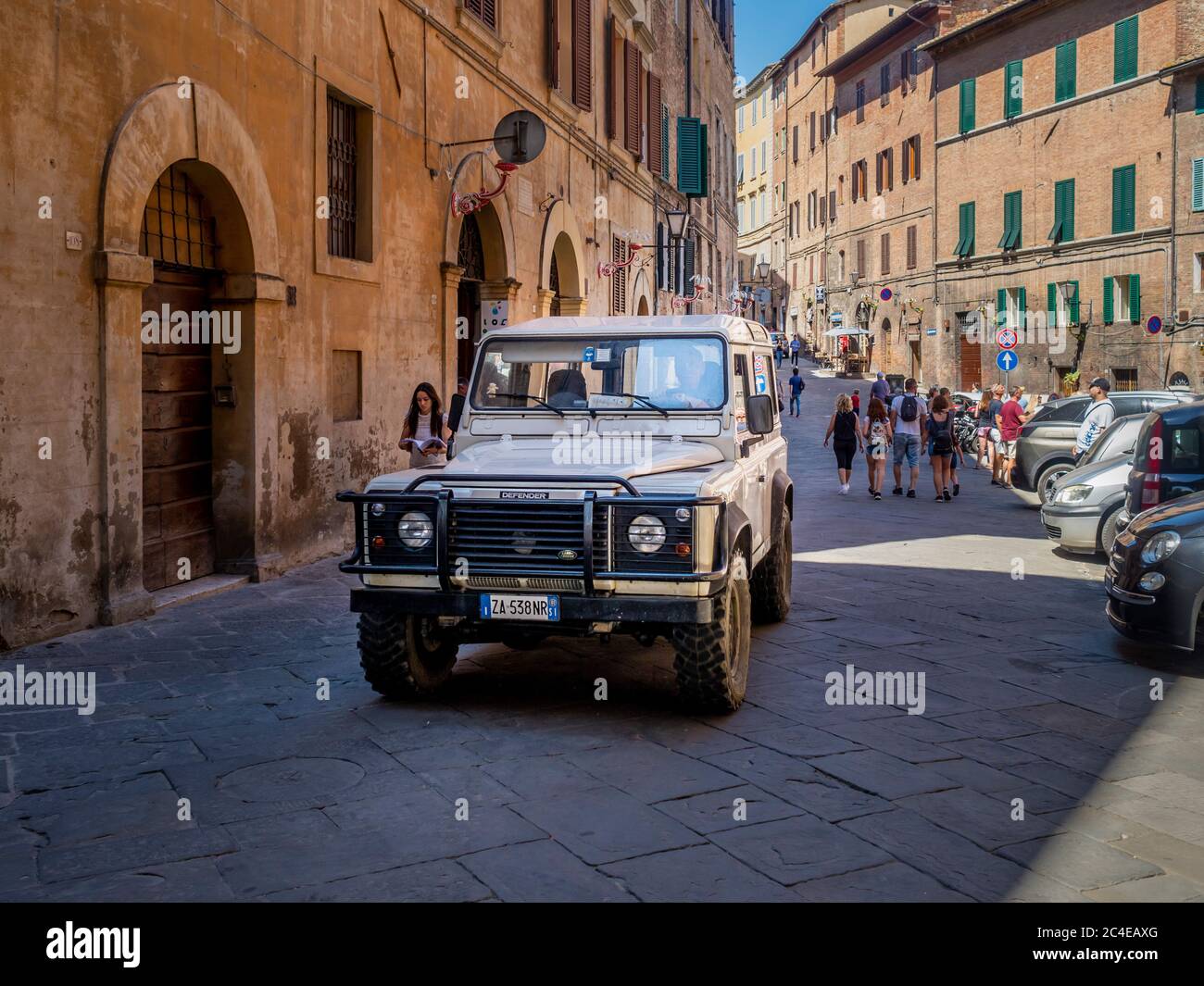 Defender in Siena. Italy Stock Photo - Alamy