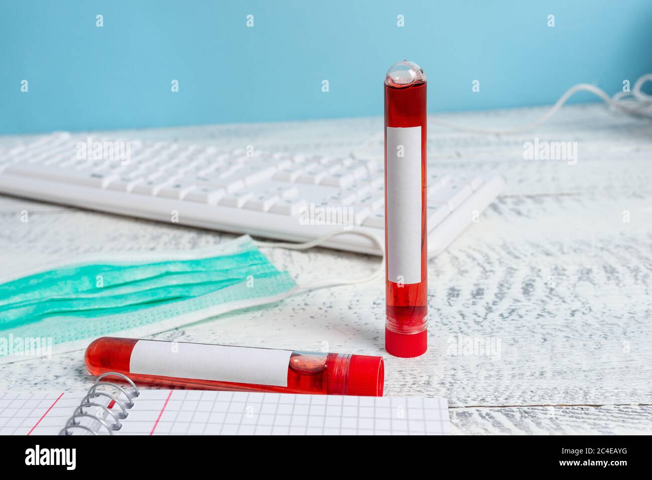 Extracted Blood Sample Vial With Medical Accessories Ready For ...