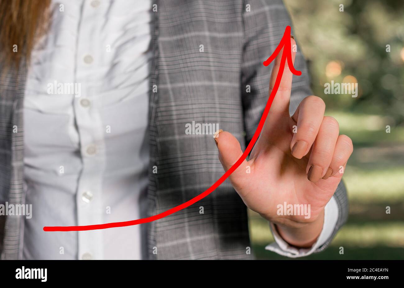 Digital Arrowhead Curve Rising Upward Denoting Growth Development ...