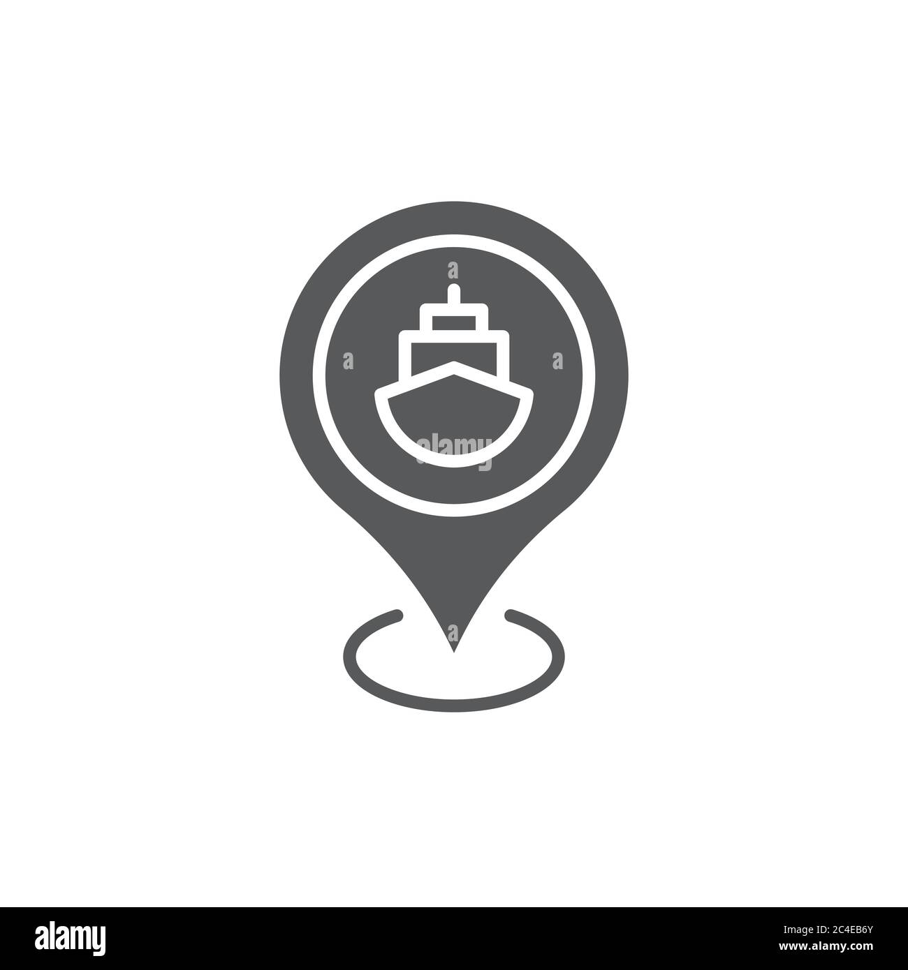 Port location pin vector icon symbol map isolated on white background ...