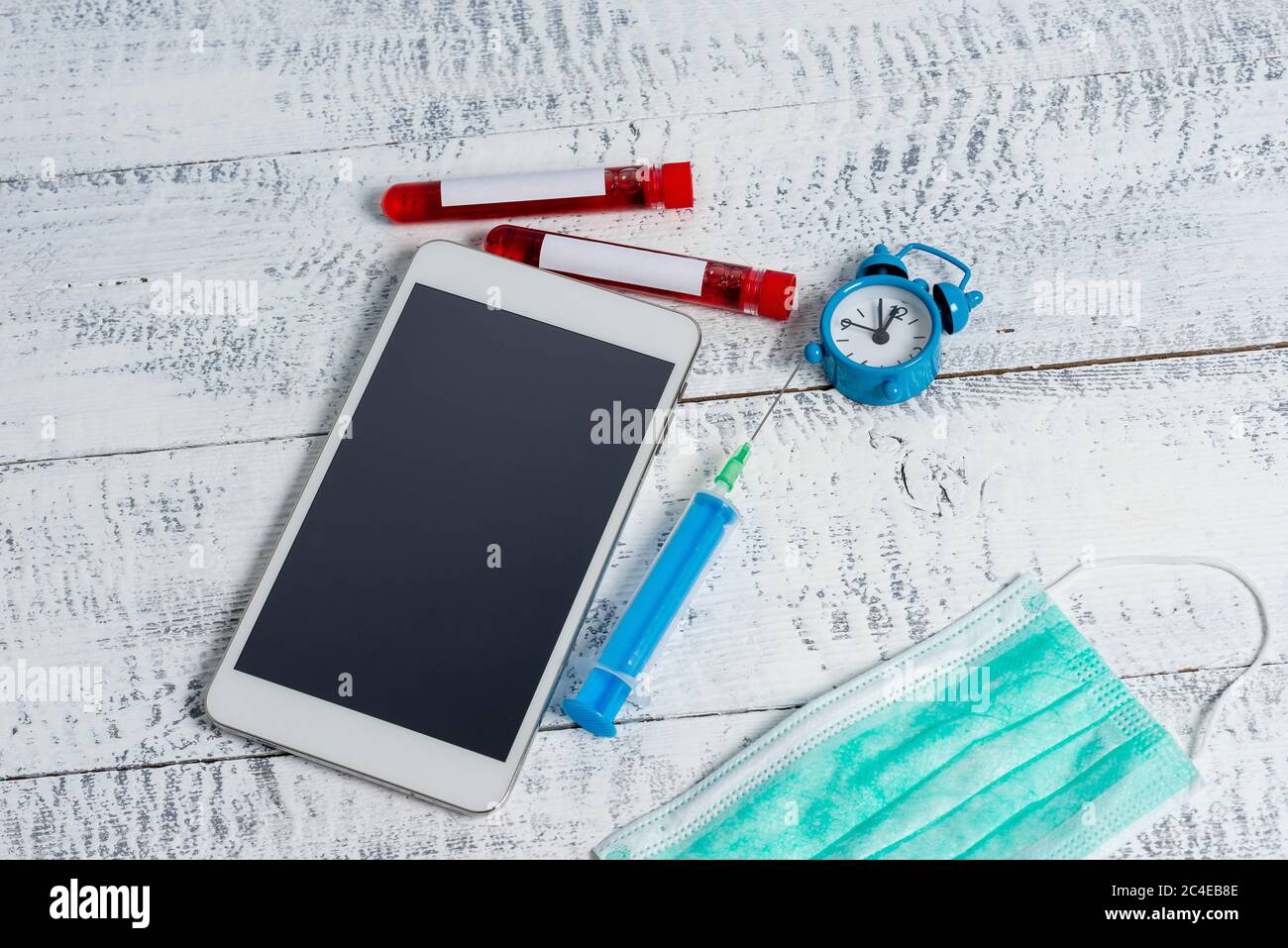 Extracted Blood Sample Vial With Medical Accessories Ready For ...