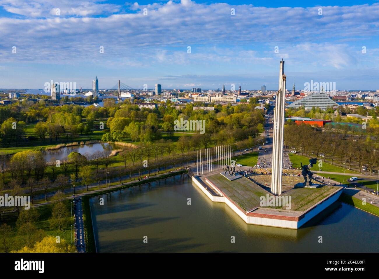 Aerial view of the Victory park in Riga, Latvia Stock Photo - Alamy