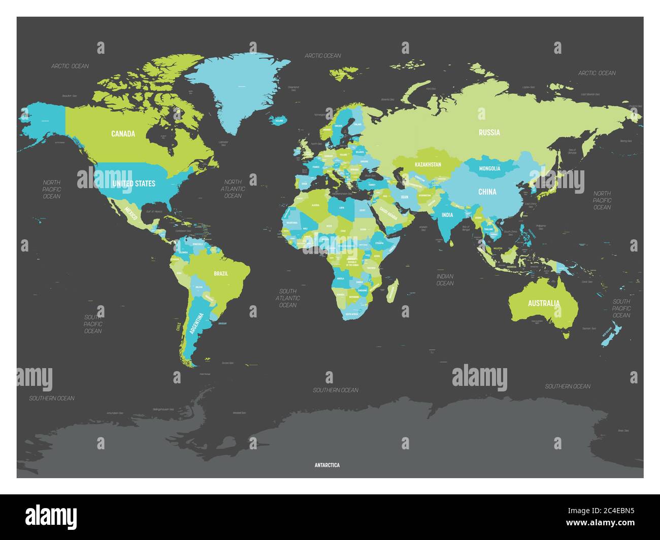World map. High detailed political map of World with country, capital ...