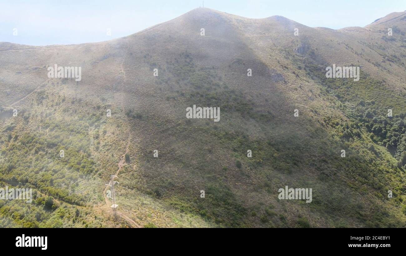 Elba Island, Italy. Amazing aerial view from drone of mountains and ...