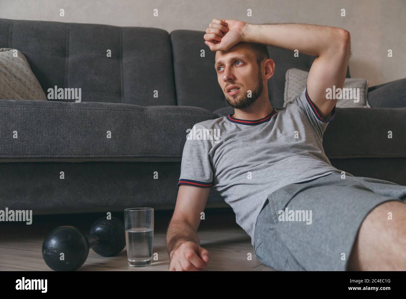 Man exhausted gym hi-res stock photography and images - Alamy