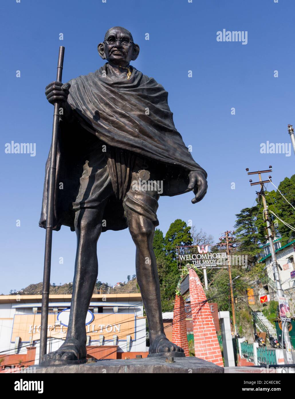 editorial dated : 19th March 2020, location: Mussoorie India. A statue ...