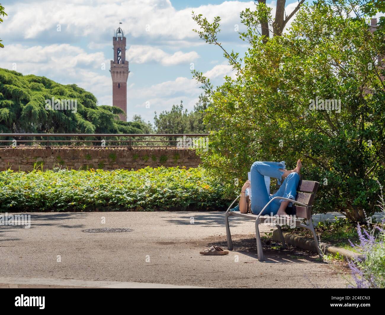 Laying on bench hi-res stock photography and images - Alamy