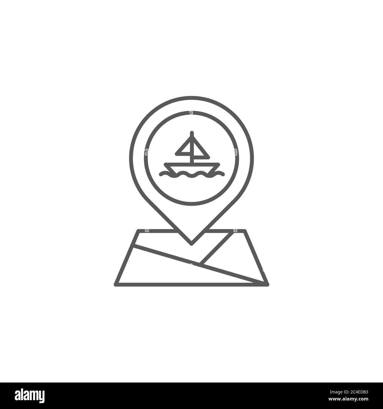 Port location pin vector icon symbol map isolated on white background ...