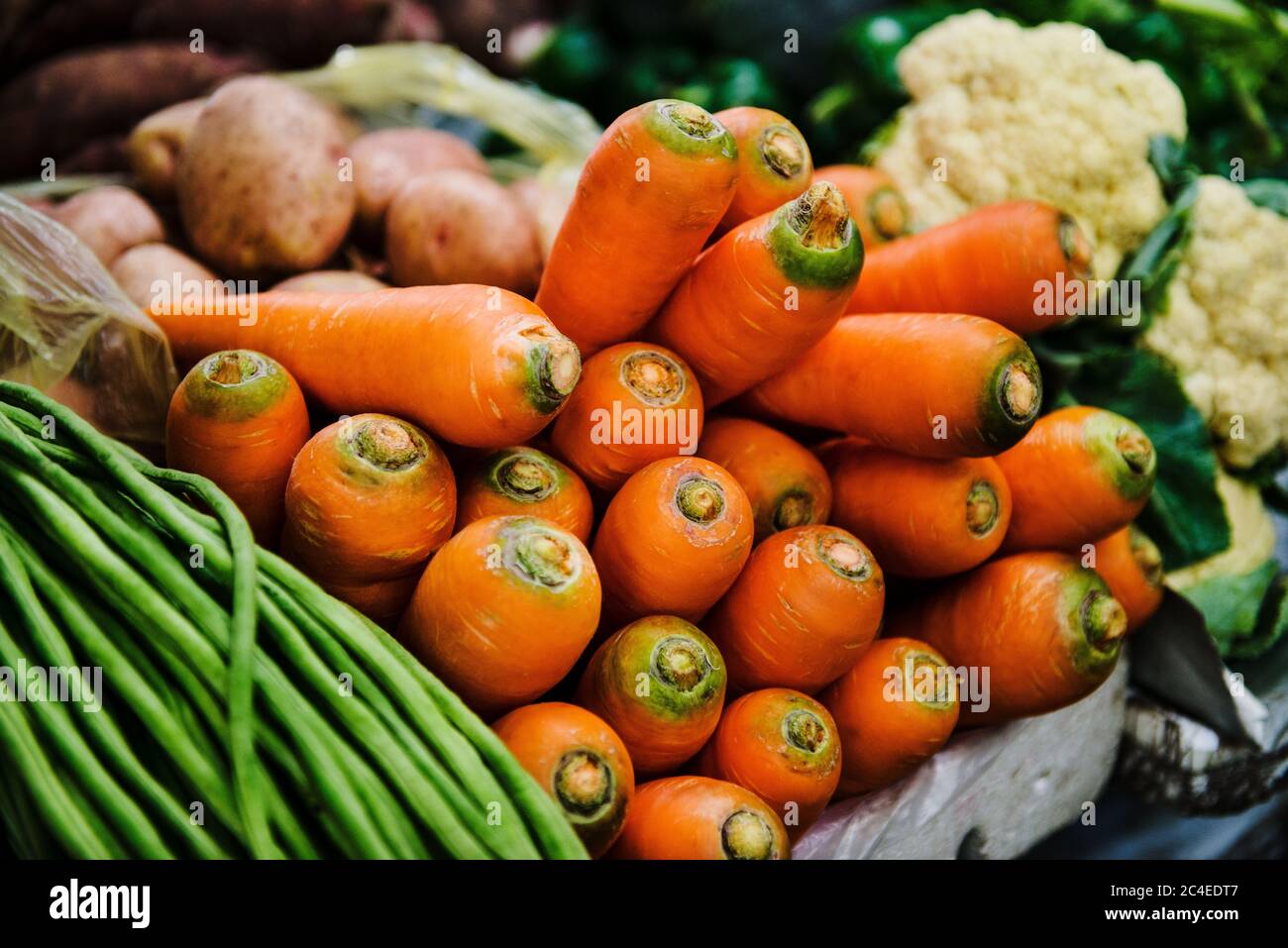 Carrots for sale at central market, Phnom Penh, Cambodia, Southeast ...