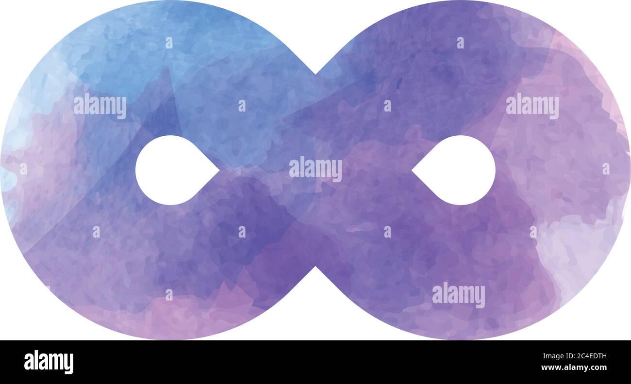 Violet-blue infinity symbol icon. Watercolor vector texture Stock ...