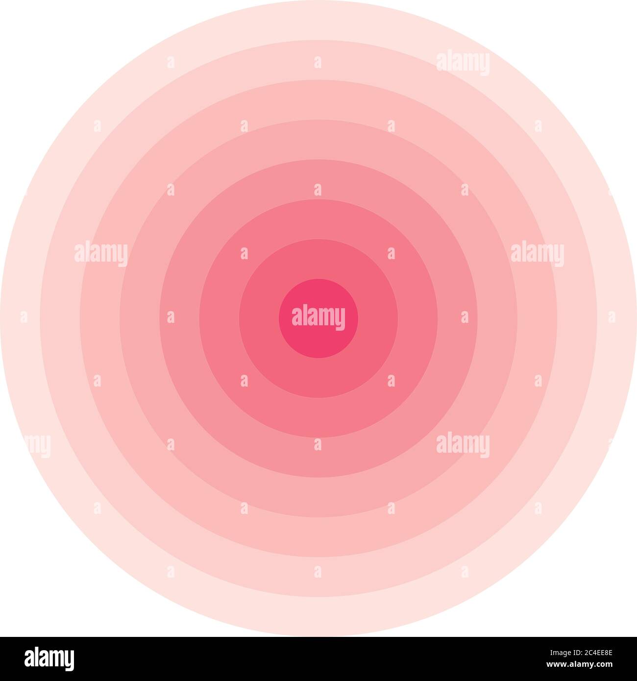 Red concentric rings. Epicenter theme. Simple flat vector illustration ...