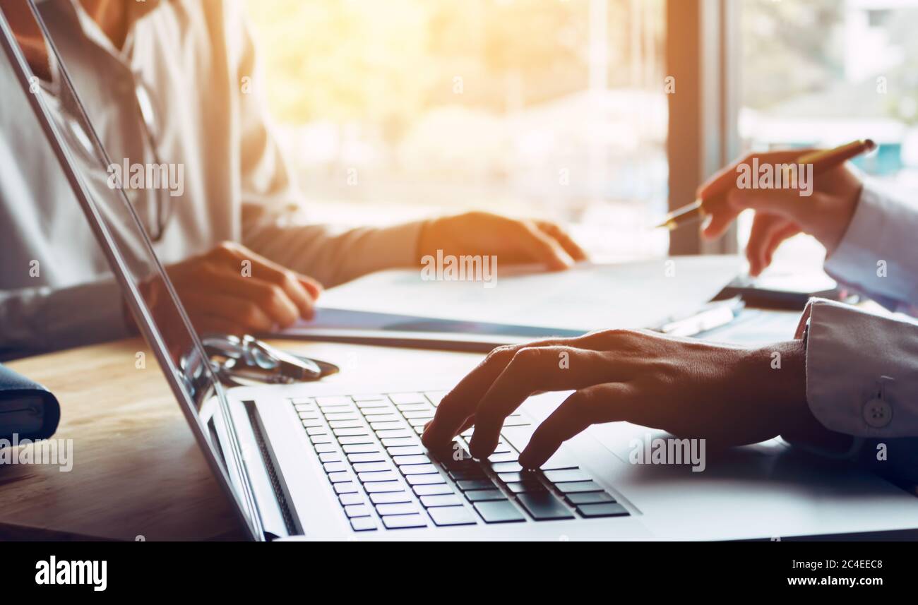 Medical doctor talking client using hi-res stock photography and images ...
