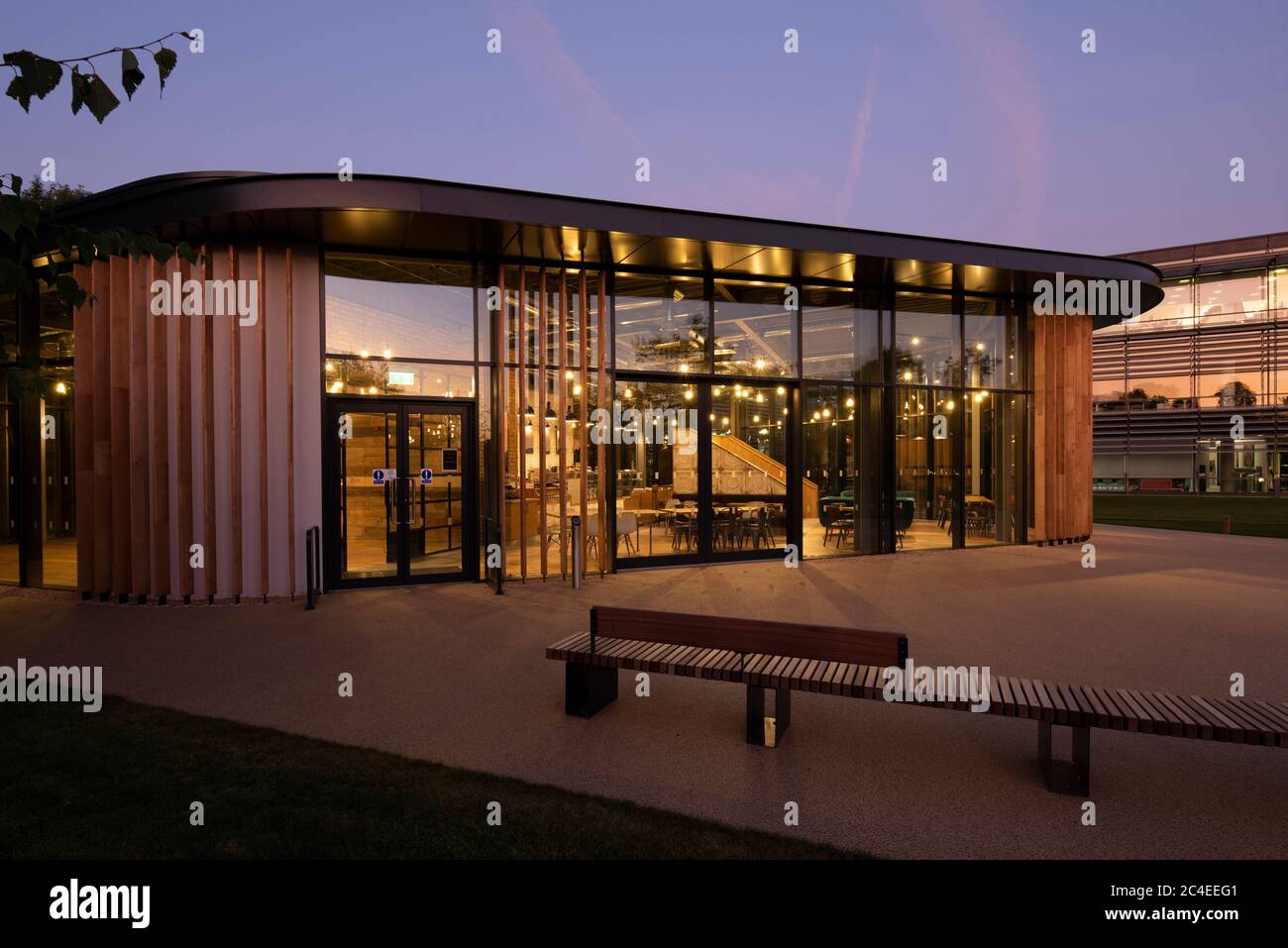Dusk view of the Clubhouse. The Clubhouse, Uxbridge Business Park ...