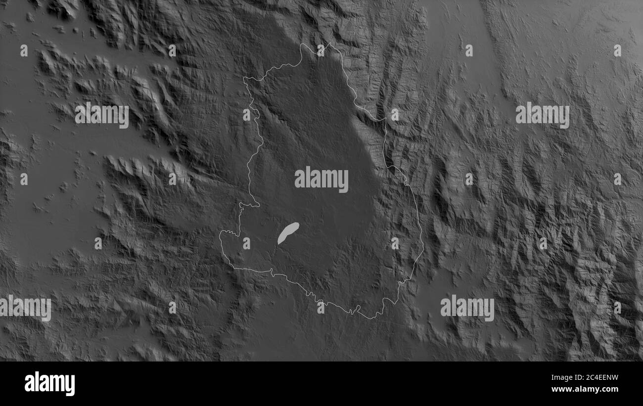 Maekel, region of Eritrea. Grayscaled map with lakes and rivers. Shape ...