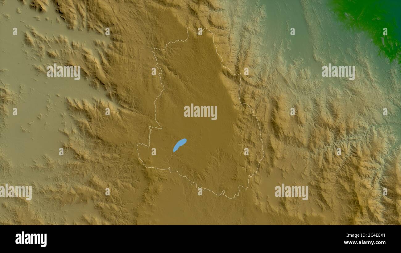 Maekel, region of Eritrea. Colored shader data with lakes and rivers ...