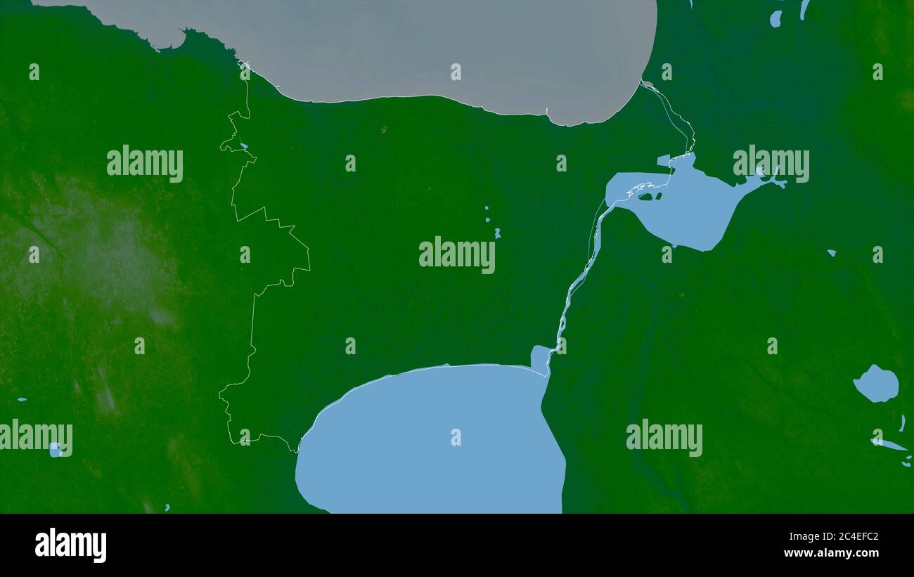 Ida-Viru, county of Estonia. Colored shader data with lakes and rivers ...