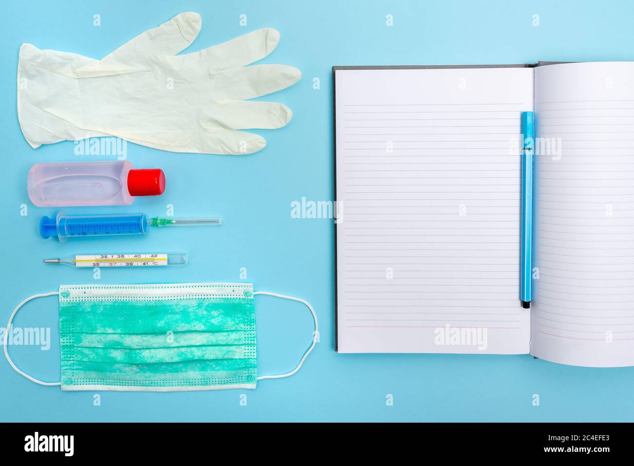 Set of Medical Equipment With Notepad For Health Condition Assessment ...