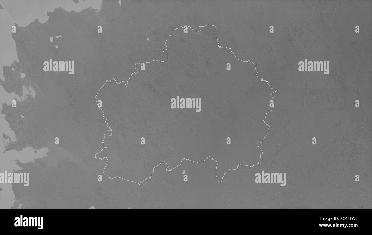 Rapla, county of Estonia. Grayscaled map with lakes and rivers. Shape ...