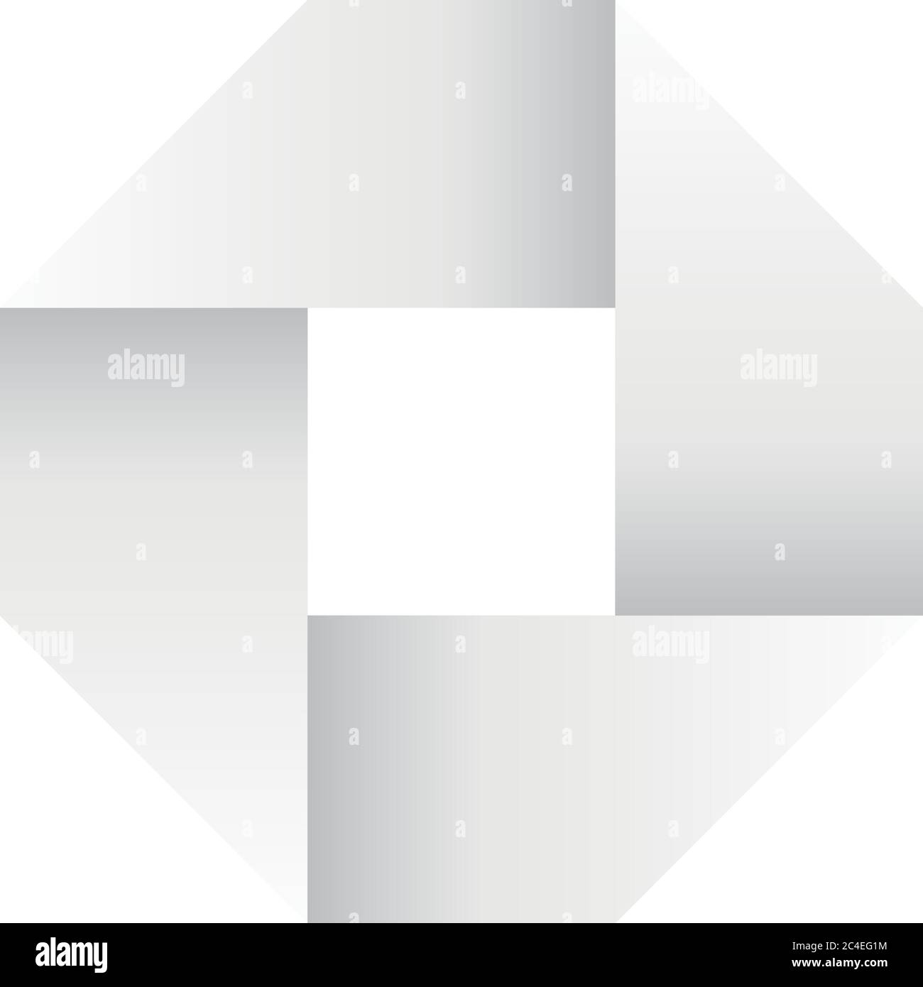 Paper white infinite ribbon loop folded in a shape of square. 3D-like ...