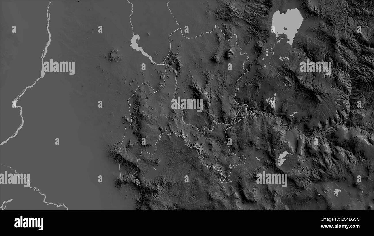 Benshangul-Gumaz, state of Ethiopia. Grayscaled map with lakes and ...
