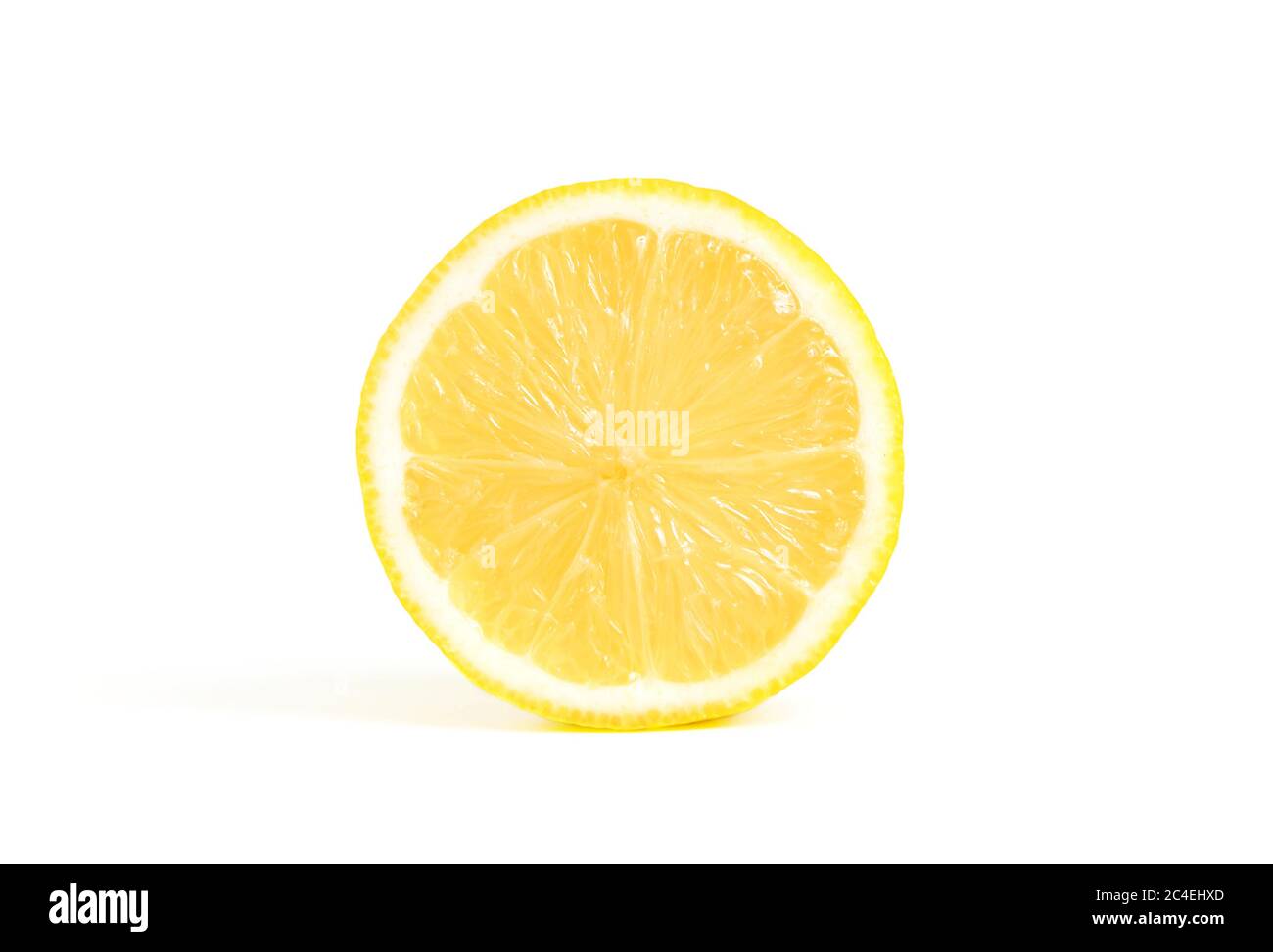Lemon slice on white background. Lemon circle shape. Half sliced lemon ...