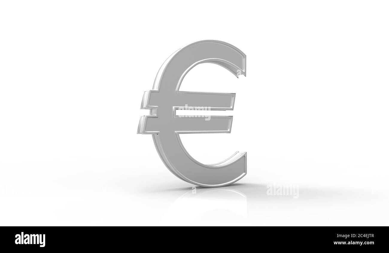 Euro Symbol - 3D illustration in silver color Stock Photo - Alamy