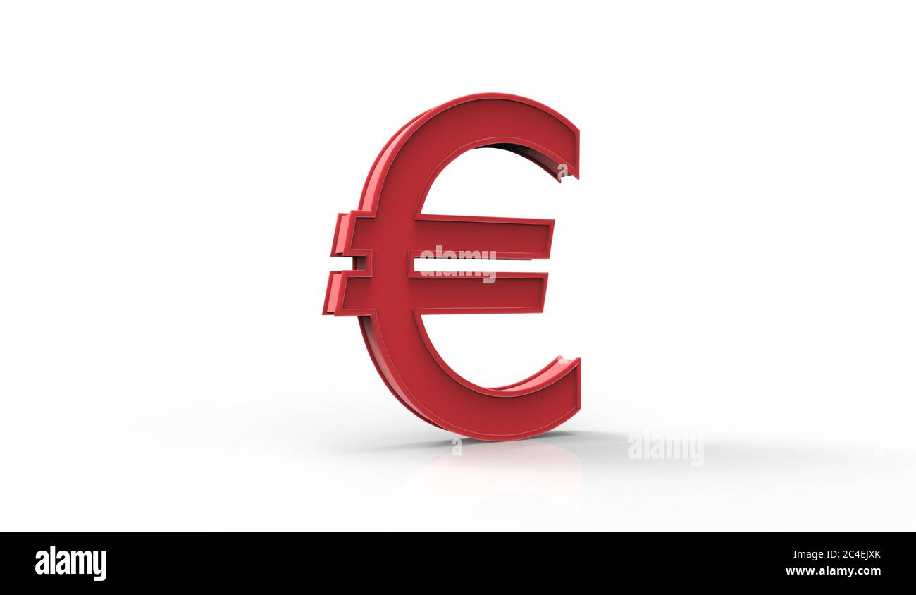 Euro Symbol - 3D illustration in red color Stock Photo - Alamy