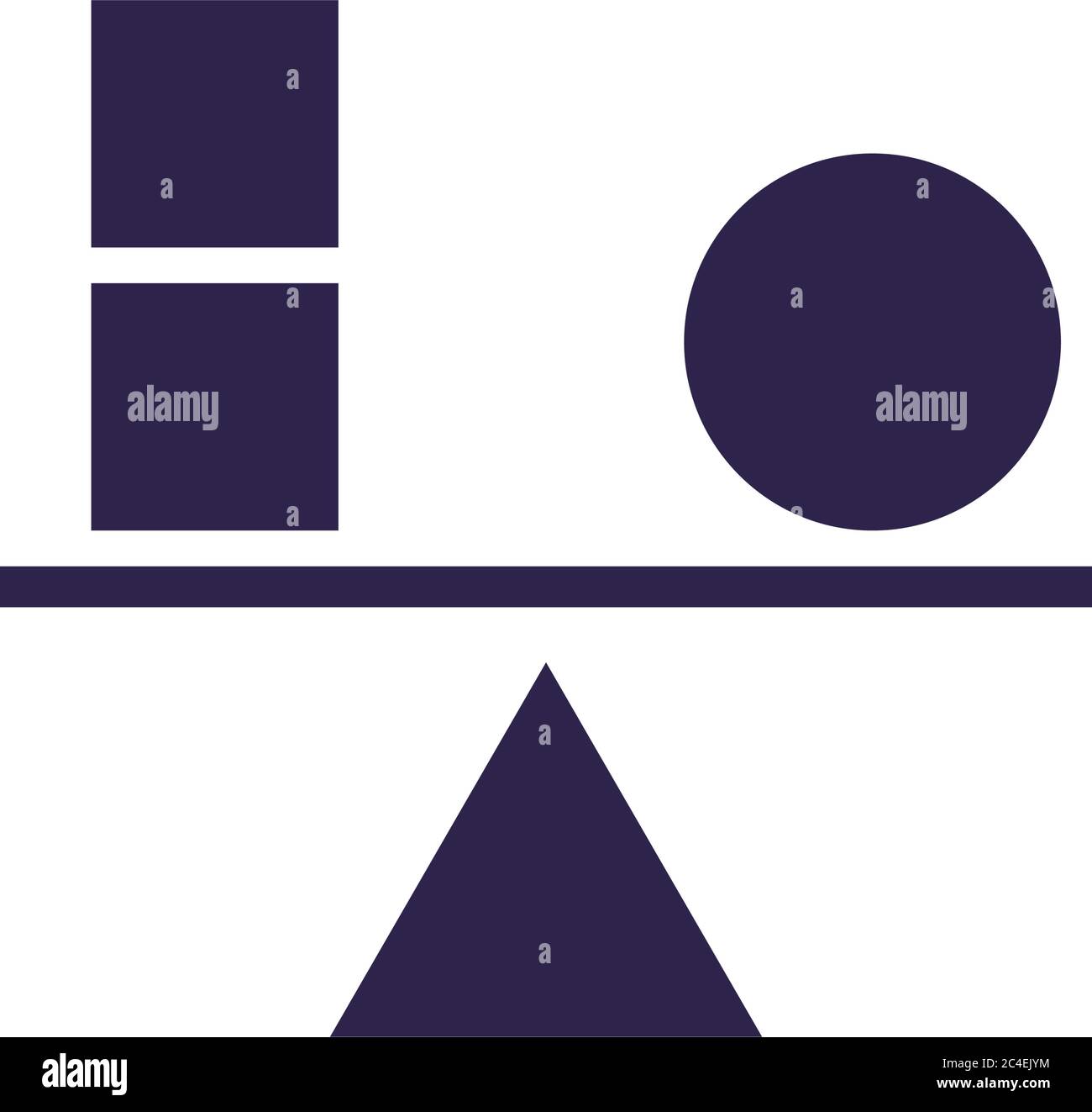 scale balance with geometric figures silhouette style vector ...