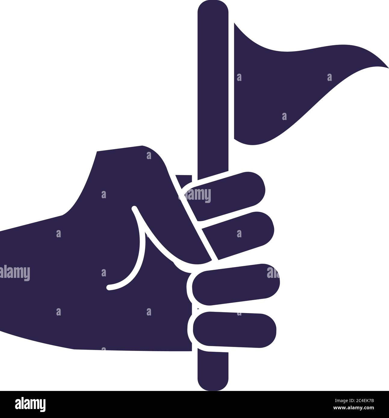 hand with flag silhouette style vector illustration design Stock Vector ...