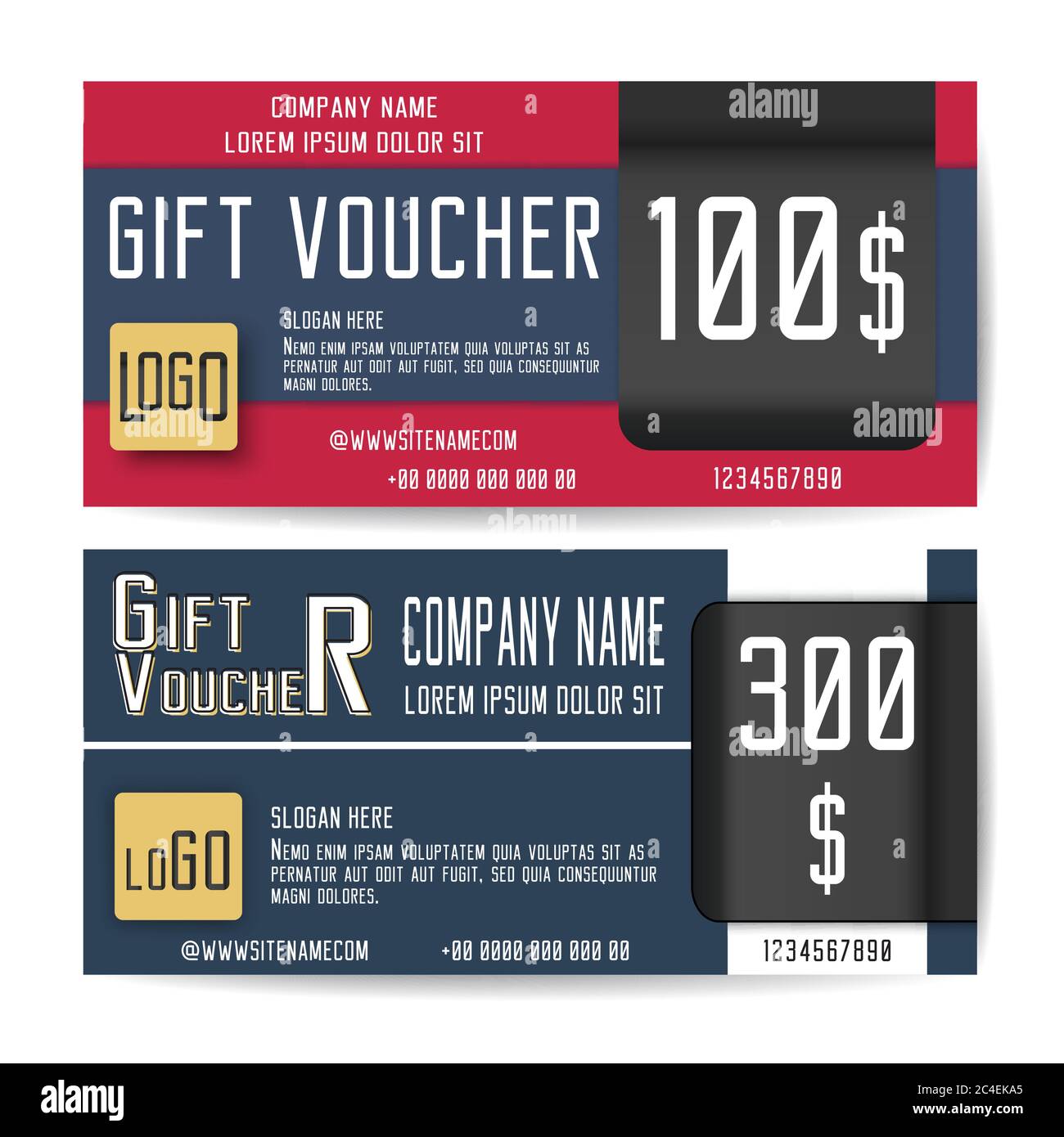 Gift voucher template. Trendy simple flyer design. Vector illustration ...