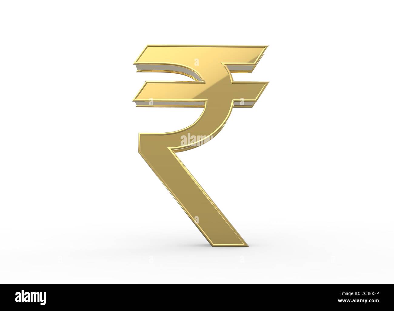 3d rendered Rupee Icon in gold colour Stock Photo - Alamy