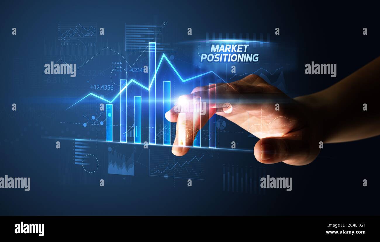 Hand touching MARKET POSITIONING button, business concept Stock Photo ...
