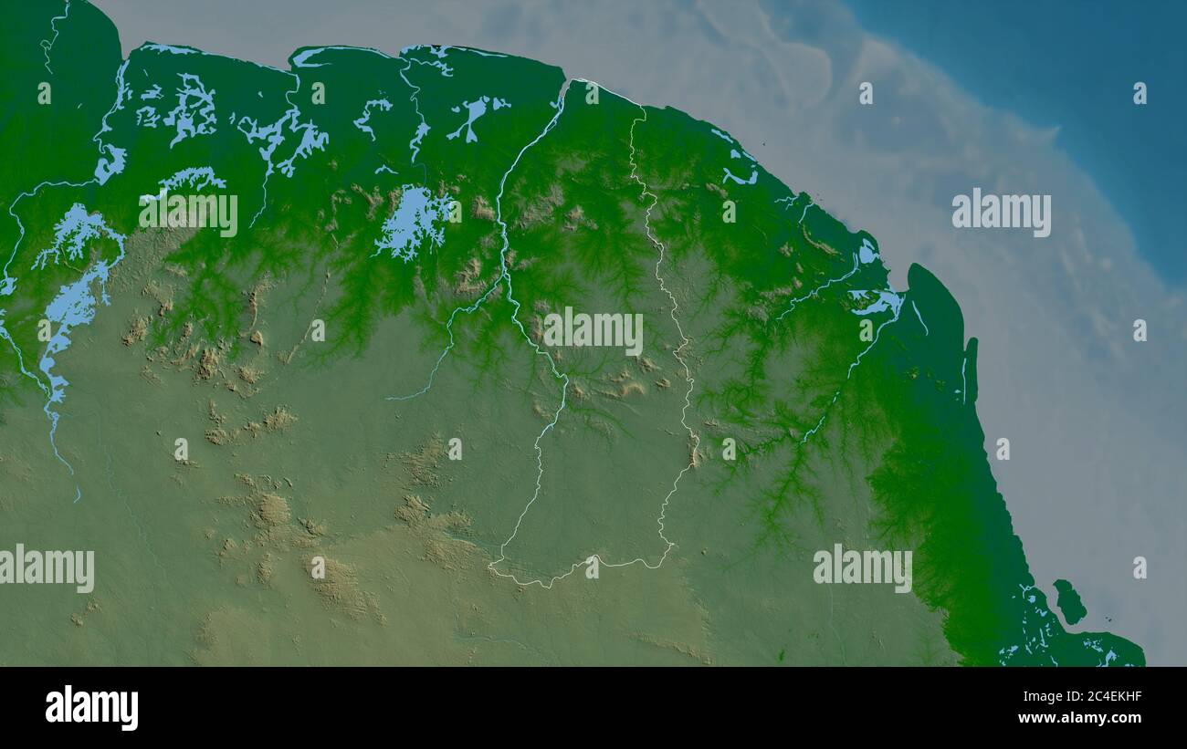 Saint-Laurent-du-Maroni, arrondissement of French Guiana. Colored ...