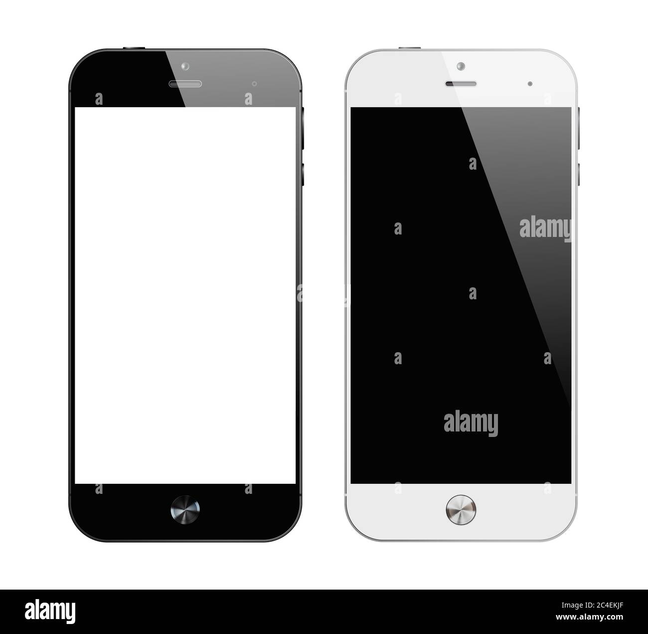 Realistic black and white smartphone similar to iphone. Mobile phone ...