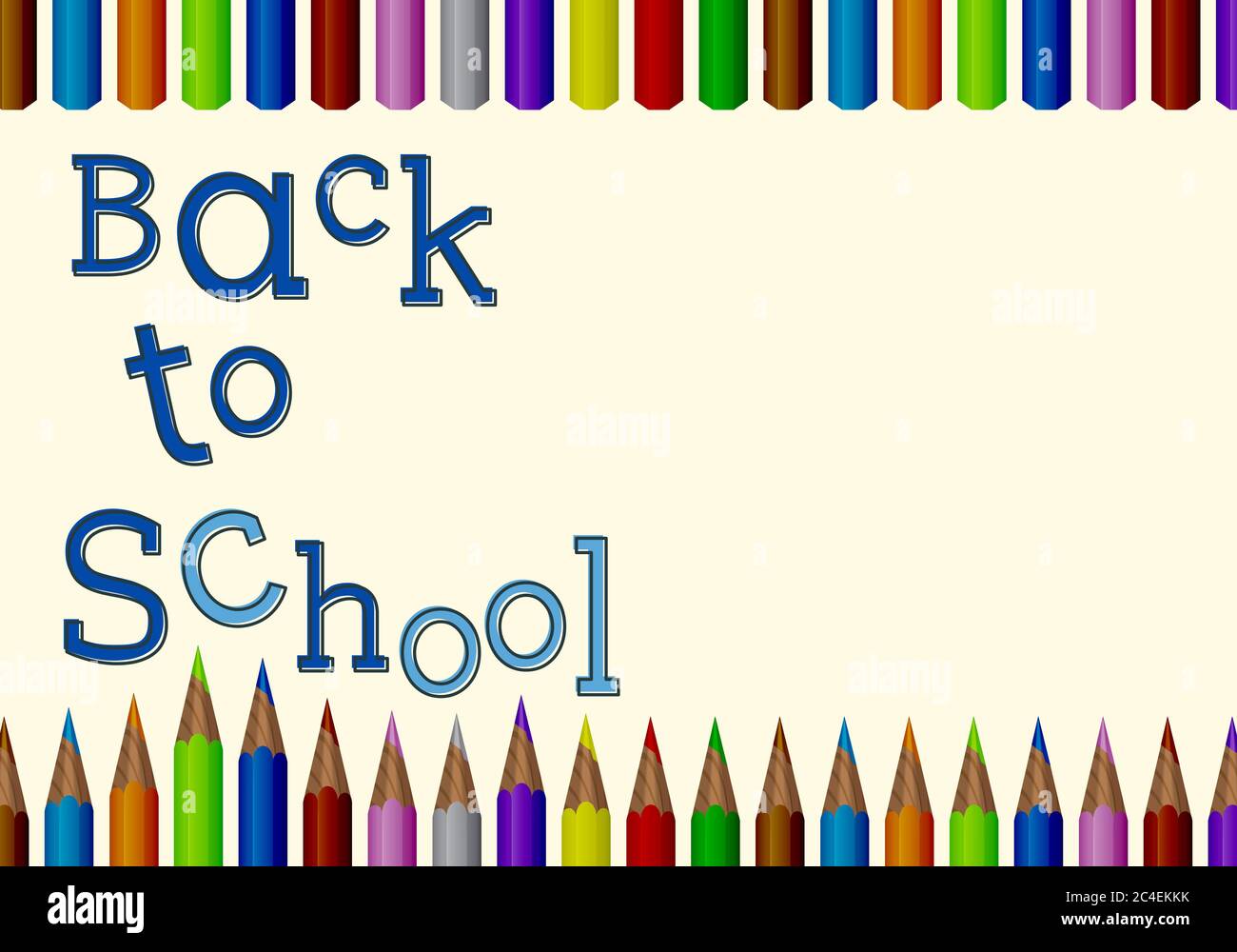 Back to School Card. Colored Pencils. Vector design Stock Vector Image ...