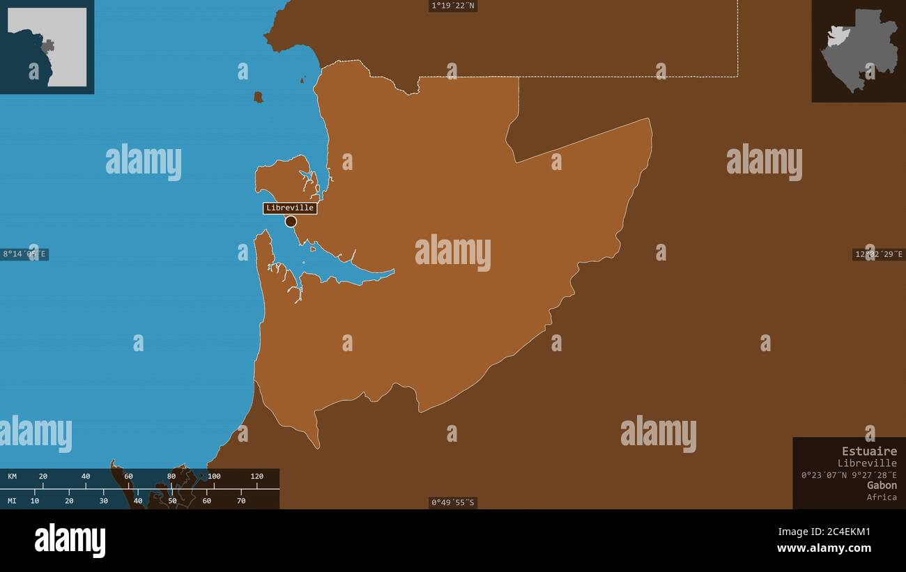 Gabon map zoom border pattern hi-res stock photography and images - Alamy