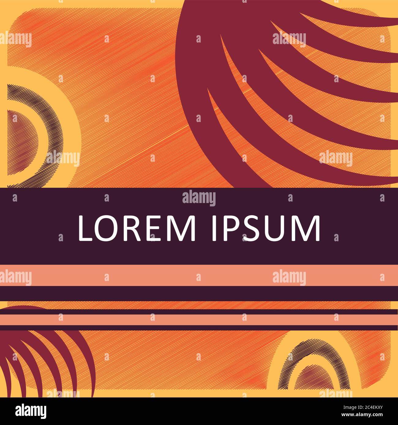 Retro background with brown and orange abstract curved lines Stock ...