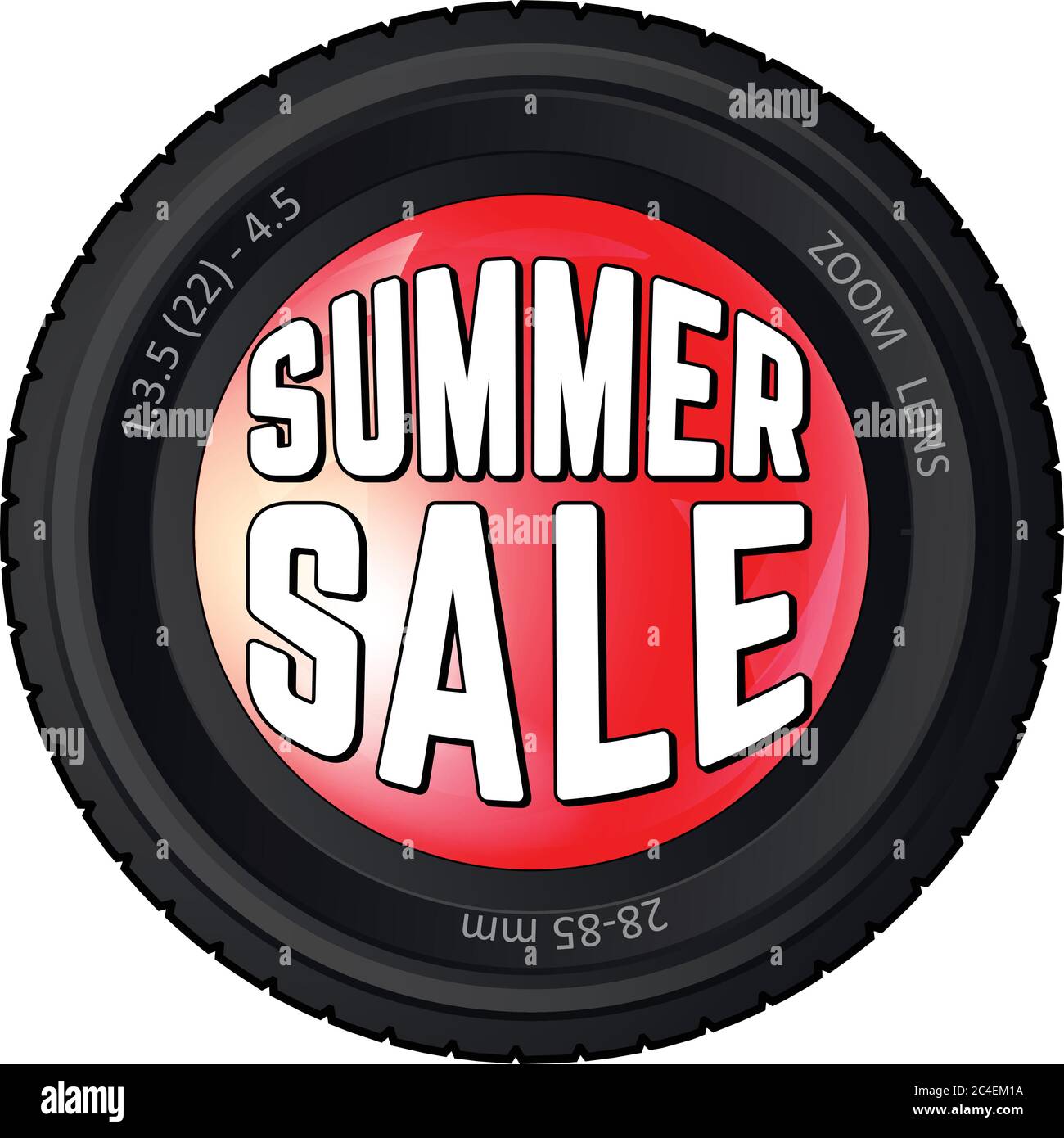 Camera Lens with Summer Sale sign. Vector design Stock Vector Image ...