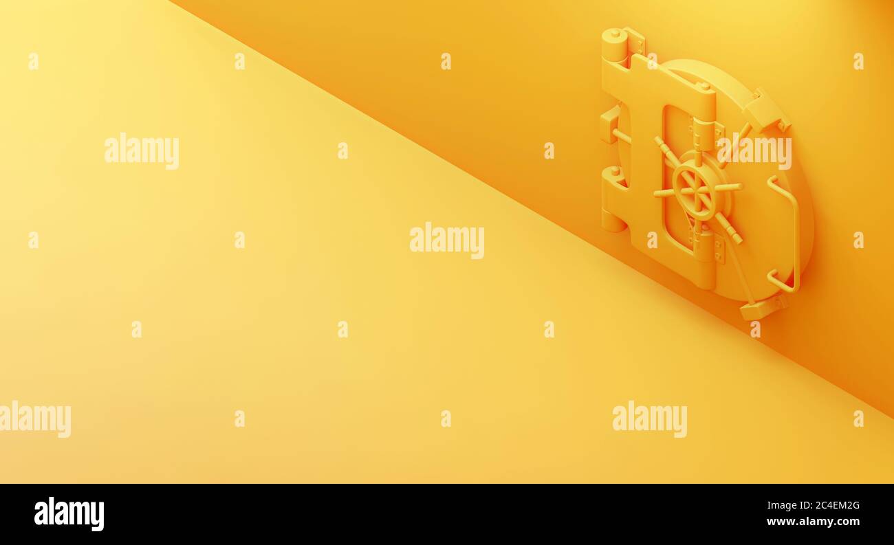 Illustration of a yellow atmosphere with a mechanic door Stock Photo ...