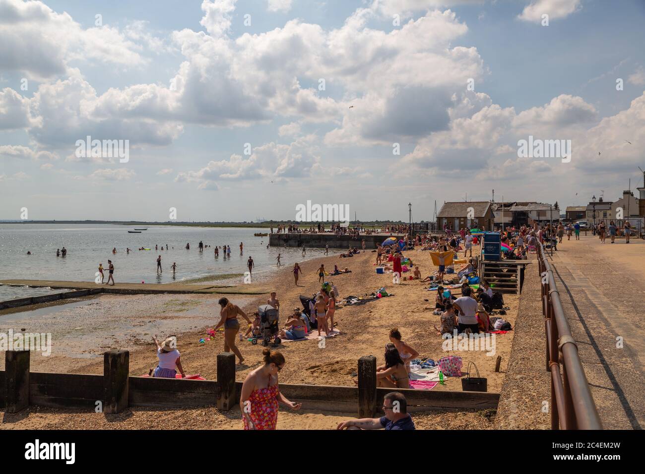 Leigh-on-Sea, UK. 26th Jun, 2020. Plenty of space at the beach. People ...