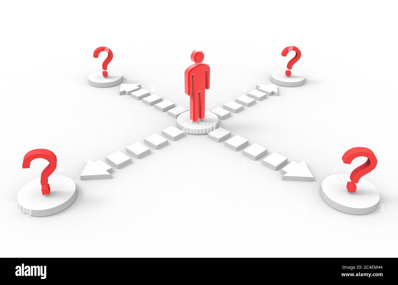 3D illustration of a man in confused state Stock Photo - Alamy