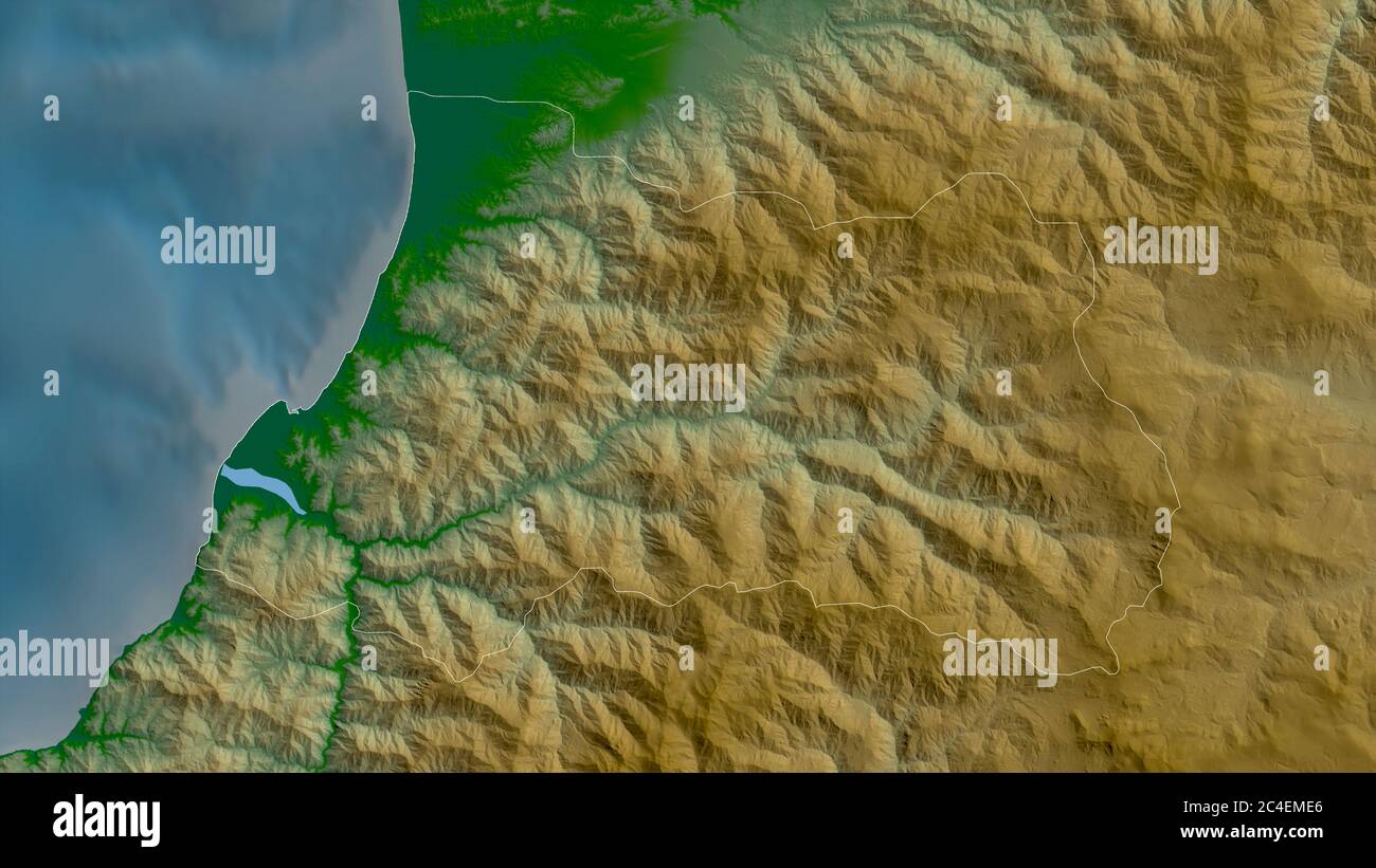 Ajaria, autonomous republic of Georgia. Colored shader data with lakes ...