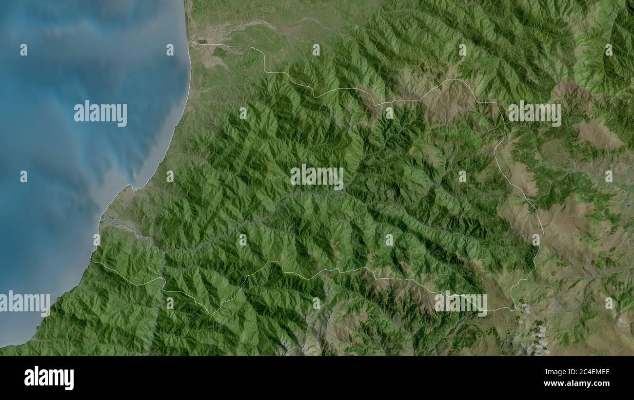 Ajaria, autonomous republic of Georgia. Satellite imagery. Shape ...