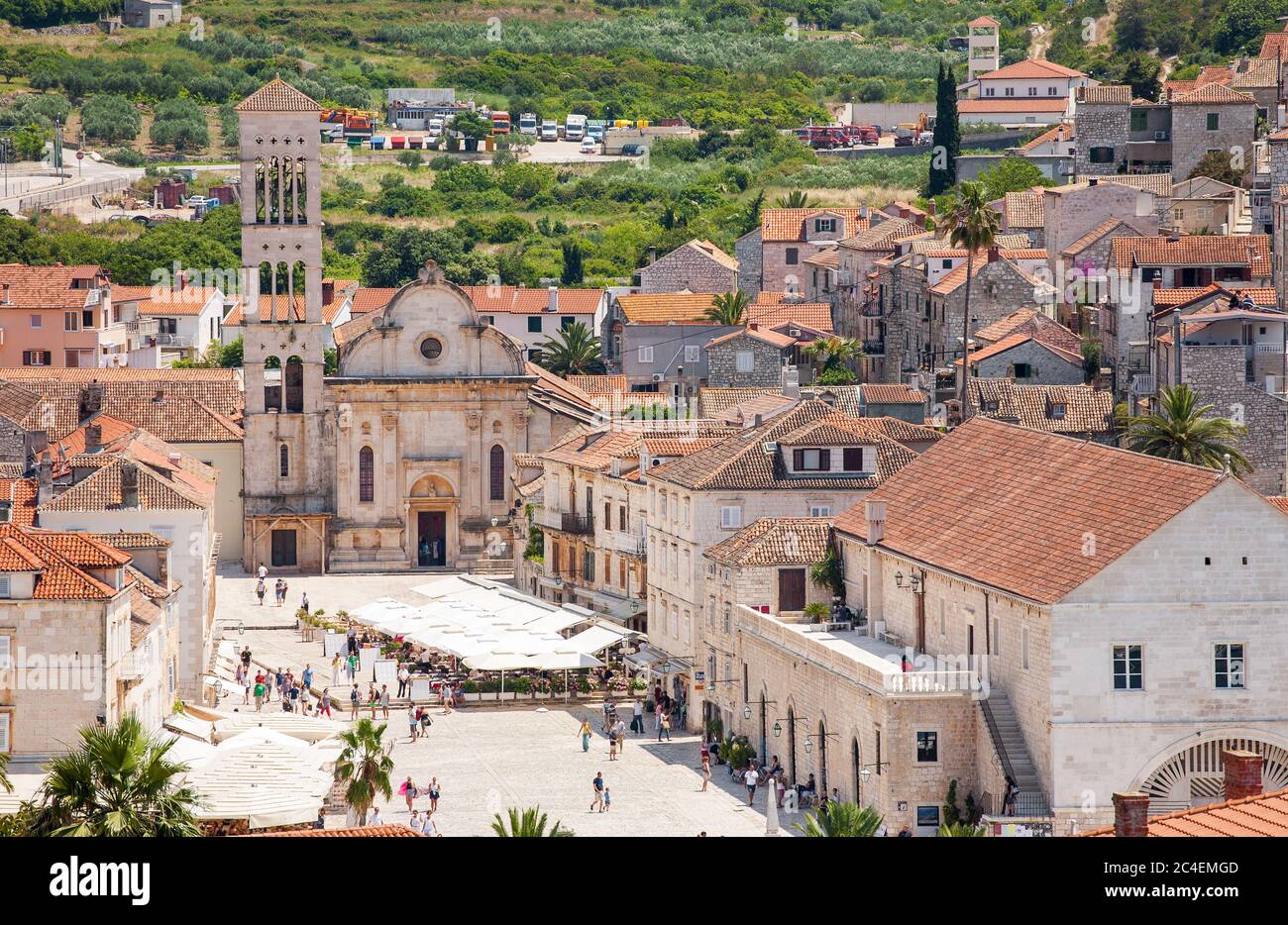 HVAR, CROATIA - JUNE 20, 2014: The St Stephen Cathedral in Hvar ...
