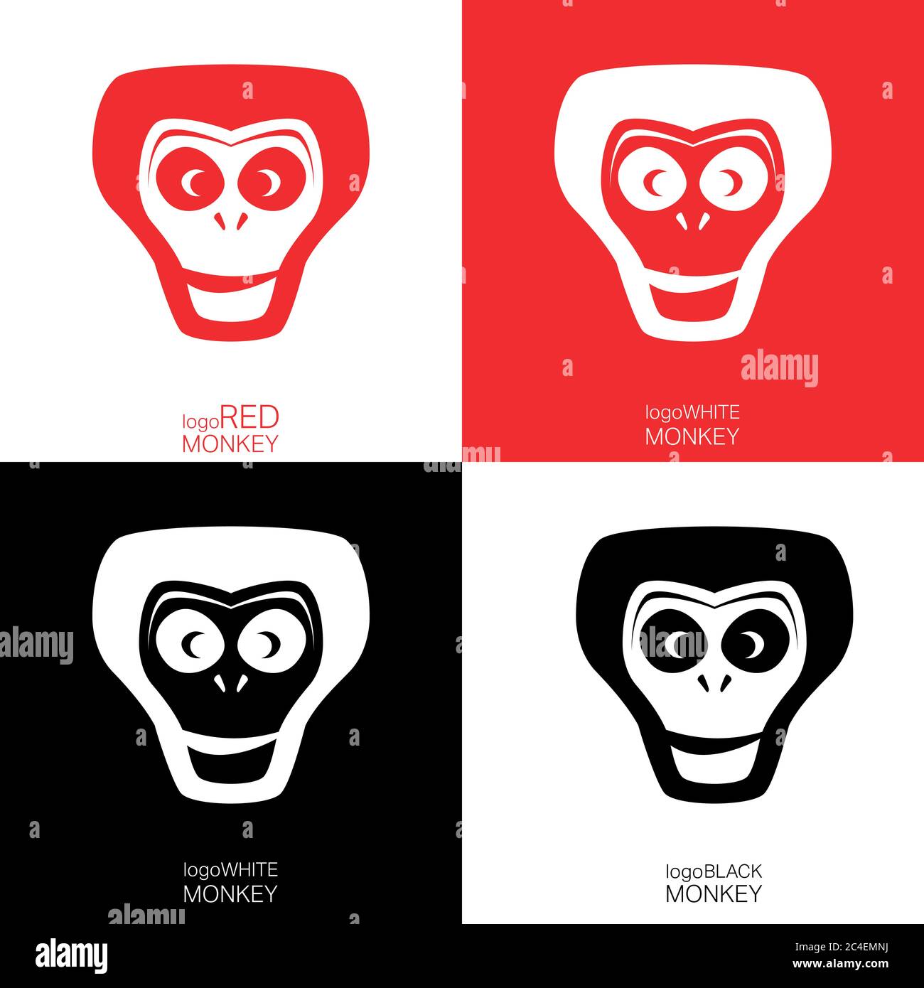 Set of Logo Monkey for corporate identity. Symbol of the year monkey ...