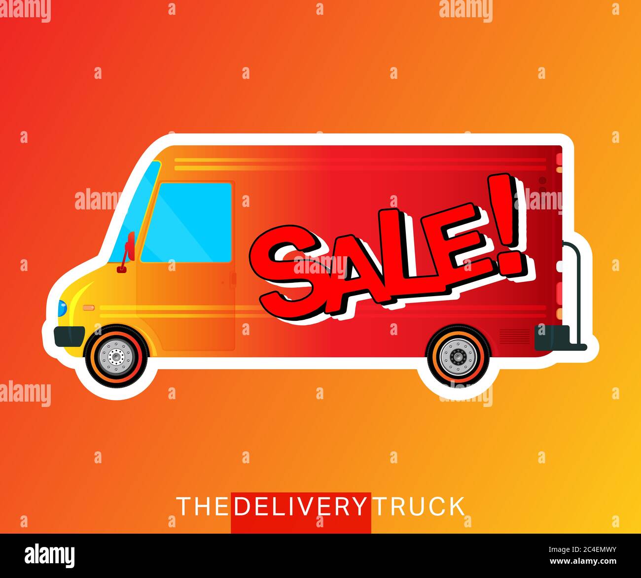 Sale truck isolated. Delivery van. Service vehicle bus. Commercial ...