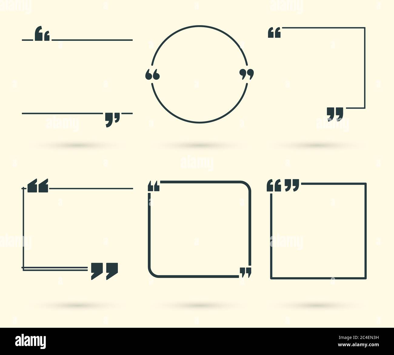 Quote set. Empty quote template. Quote speech bubble. Vector ...